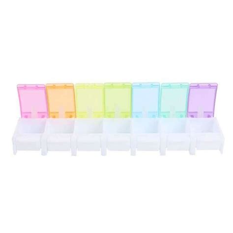 JK Pilulier de jours boîte à pilules hebdomadaire Durable arc en ciel Portable stockage
