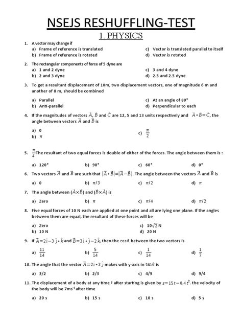 Nsejs Test Pdf Evaporation Cell Biology