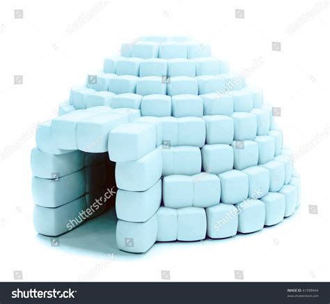 Illustration Igloo Isolated Over White Background Stock Illustration