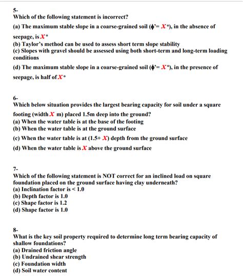 Solved Which Of The Following Statement Is Incorrect A Chegg
