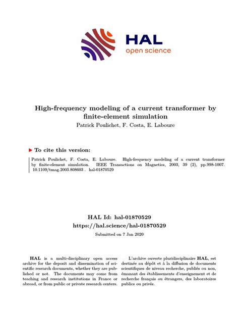 Modelling Pdf Pdf Inductance Transformer