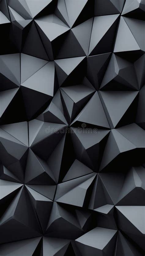 Abstract Gray Geometrical Surface With Triangular Facets And Sharp