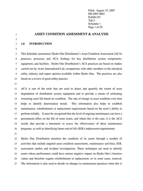 Fillable Online Asset Condition Assessment And Analysis Fax Email Print