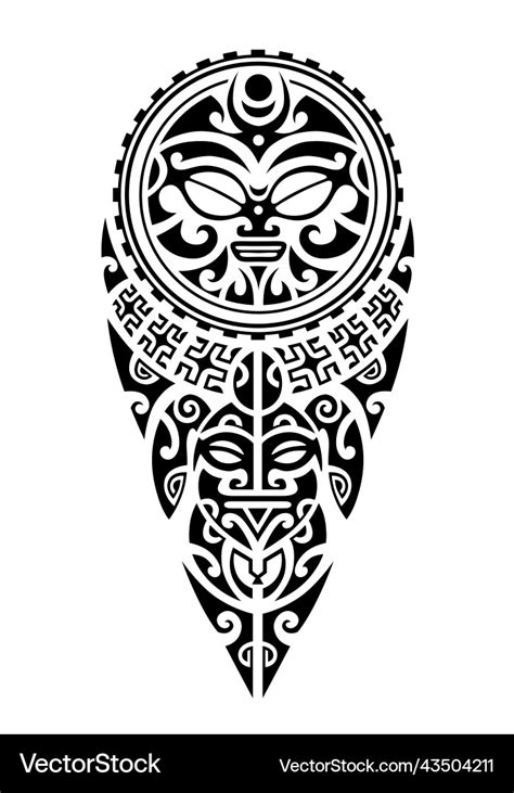 Tattoo Sketch Maori Style For Leg Or Shoulder Vector Image