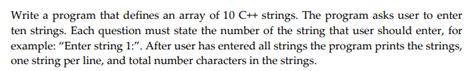 Solved Write A Program That Defines An Array Of 10c