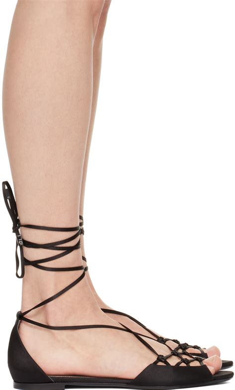 Black Ankle Wrap Sandals By Tom Ford On Sale
