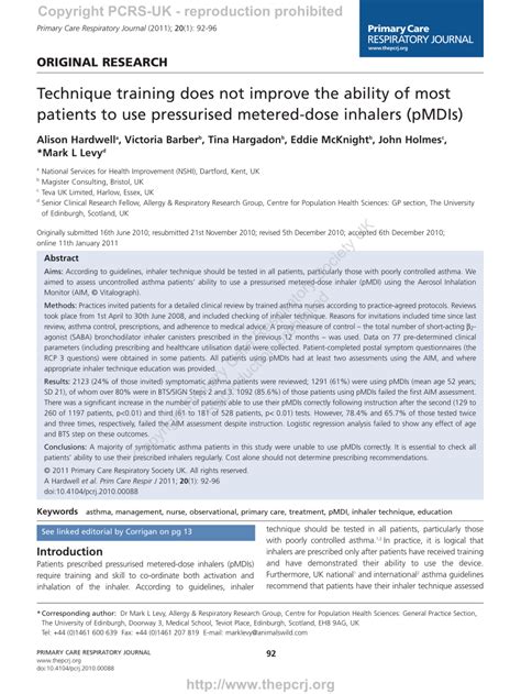 Pdf Technique Training Does Not Improve The Ability Of Most Patients