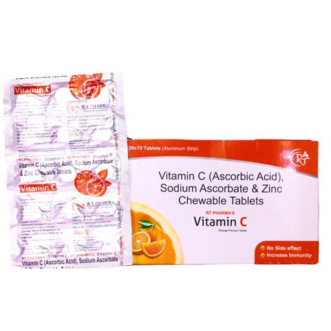 Vitamin C Vitamin C Ascorbic Acid 100mg Sodium Ascorbate 450mg And Zinc Citrate 5mgchewable