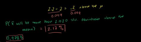 11 Example Probability Of Sample Mean Exceeding A Value Statstics