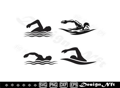 Person Swimming Clipart Black And White