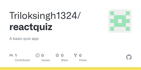 Github Triloksingh1324reactquiz A Basic Quiz App