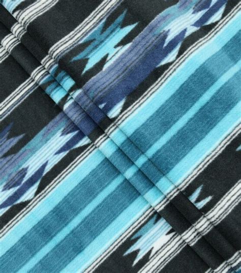 Blue Aztec Luxe Fleece Fabric Joann