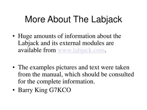 Ppt The Labjack Powerpoint Presentation Free Download Id4198459