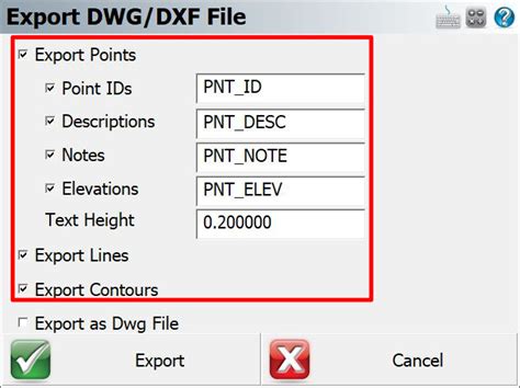 Exporting A Dxf File Survey Assistant