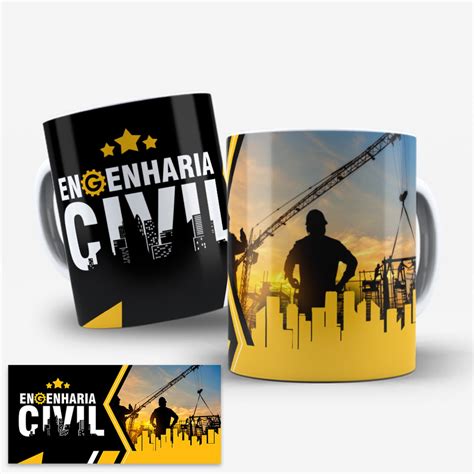 Arte Digital Caneca Profissão Engenharia Civil Elo