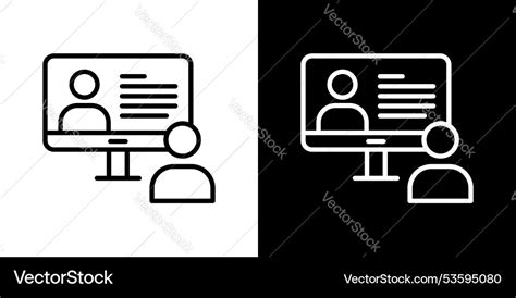 Online Coaching Thin Line Icon Set Royalty Free Vector Image