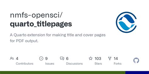 Github Nmfs Opensci Quarto Titlepages A Quarto Extension For Making