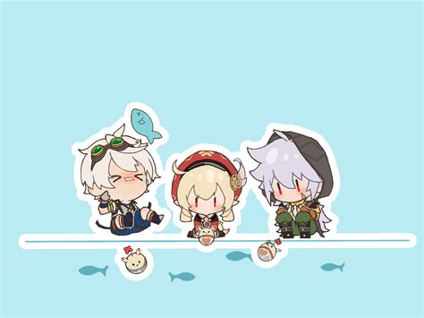 Klee Dodoco Razor And Bennett Genshin Impact Drawn By Awa User Slp Danbooru