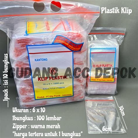 Jual Plastik Klip PP Bening 6x10 Cm Plastik Kripik 6x10 Cm Tebal 50