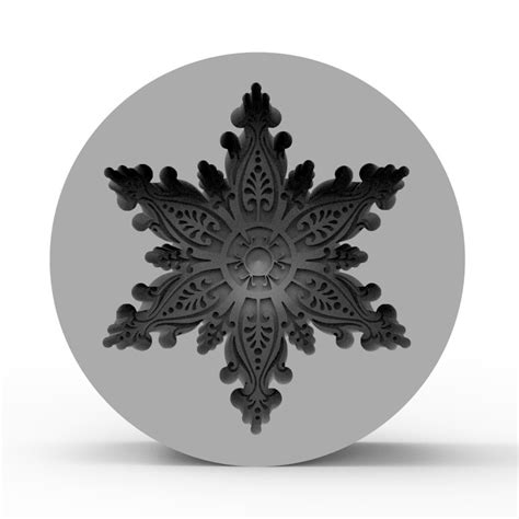 Molde De Silicone Floco De Neve Natalino C Arabescos