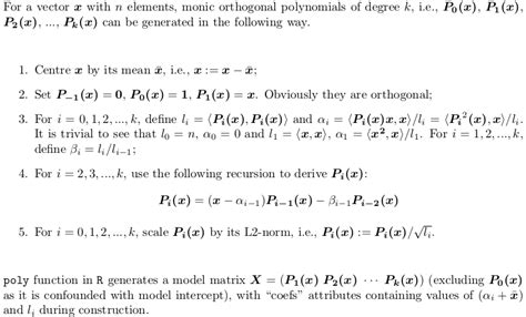 R How `poly ` Generates Orthogonal Polynomials How To Understand