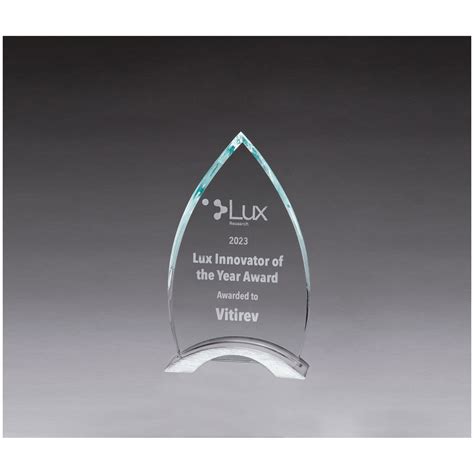 Flame Clear Glass Award With Brushed Silver Base Creative Business