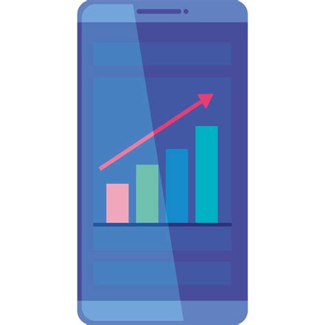 Statistics Bars With Arrow In Smartphone 24090355 Png
