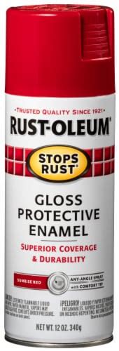 Rust Oleum Stops Rust Gloss Protective Enamel Spray Sunrise Red 12 Oz QFC