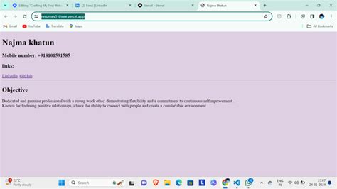 Najma Khatun On Linkedin Crafting My First Website