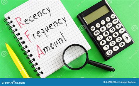 Rfm Recency Frequency Monetary Value Written In A Note Stock Image 145530985