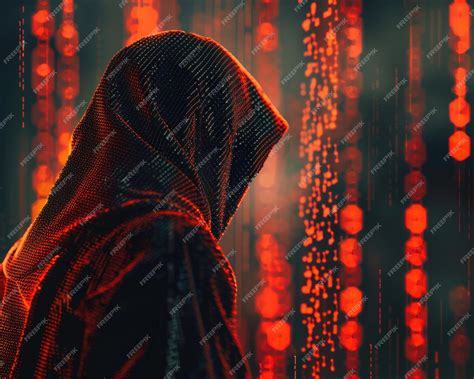 Ilustração De Segurança Da Web Hacker 3d Com Código Binário E Proteção