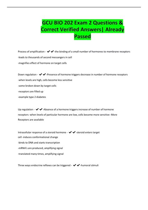 Gcu Bio 202 Exam 2 Questions And Correct Verified Answers Already Passed Gcu Bio 202 Stuvia Us