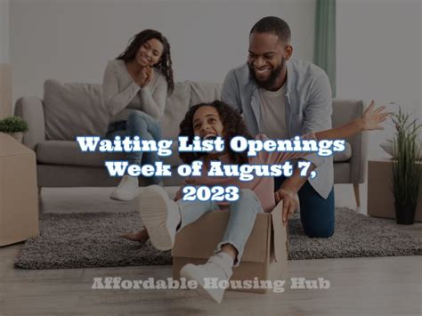 Section 8 Waiting List Openings August 7 2023 — Affordable Housing Hub