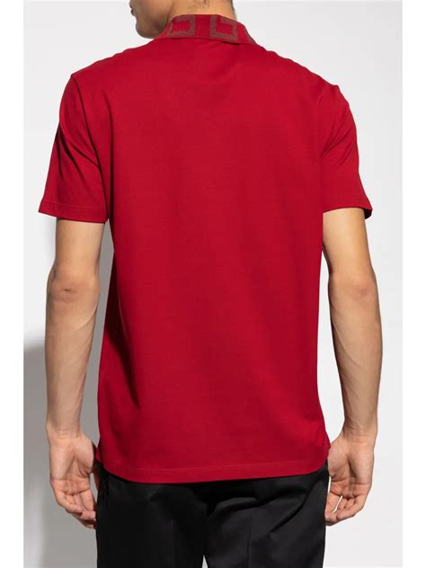 Versace Playera Tipo Polo Con Motivo Greca Rojo Farfetch Mx