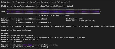 Idrive Linux Package Backup Operations