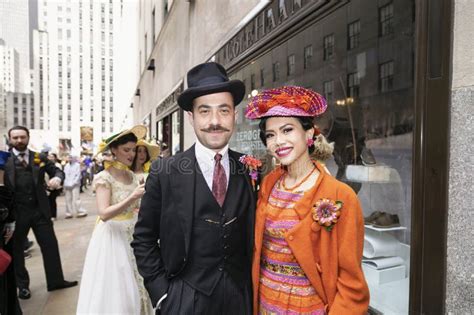 Two People Dressed For The Easter Parade In New York City Editorial
