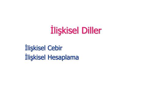 PPT İlişkisel Diller PowerPoint Presentation free download ID 3641753