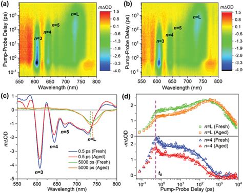 Pseudo‐color 2d Plots Of Ta Spectra MΔod Of The A Fresh And B Aged