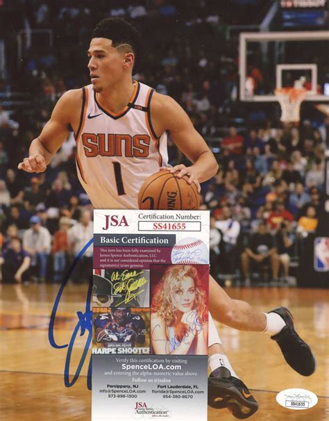 Devin Booker Signed Suns 8x10 Photo Jsa Coa Pristine Auction