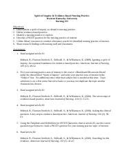 NUR 255 Spirit Of Inquiry EBP Assignment Instructions And Rubric 1