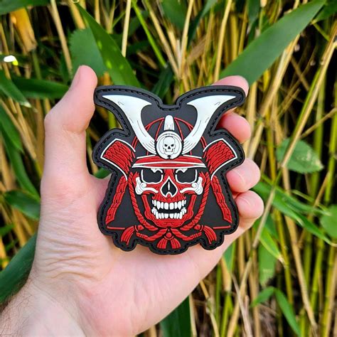 Samurai Skull Patch Oni Mask Pvc Patch For Tactical Gear Biker