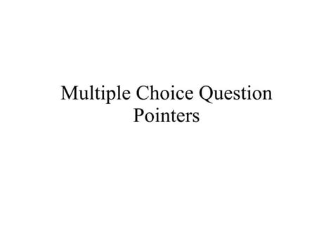 Mc Question Pointers Ppt