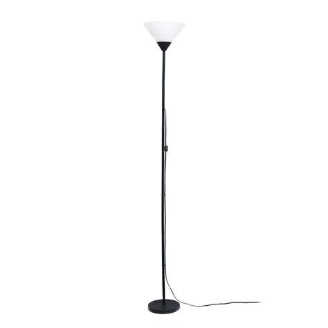 Creekwood Home Essentix 70 In Black 1 Light Torchiere Floor Lamp For