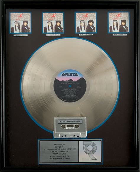 Lot Detail Milli Vanilli Girl You Know Its True Multi Platinum Award