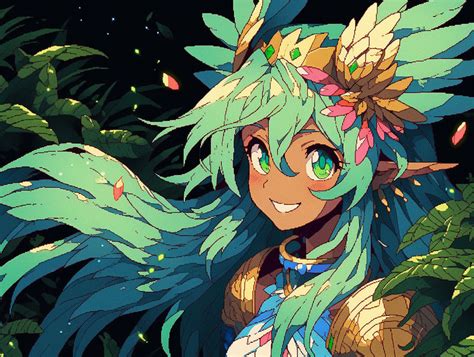 Green Haired Elf By Tuwalg On Deviantart