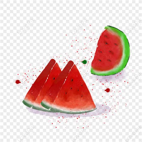 수박 수채화 일러스트 여름 과일 음식입니다 물조각초록 Png 일러스트 무료 다운로드 Lovepik