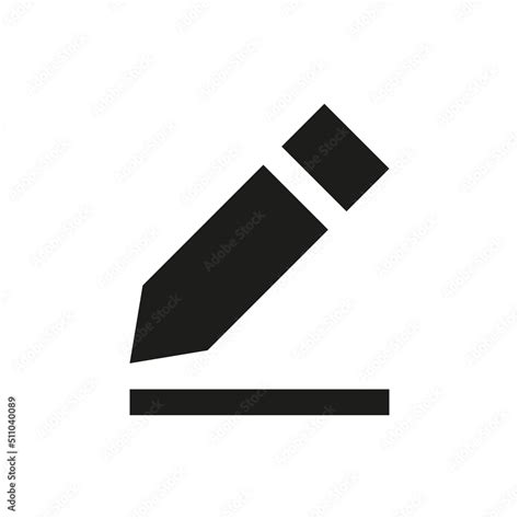 Edit Pencil With Line Solid Icon Draw Glyph Vector Symbol Stock