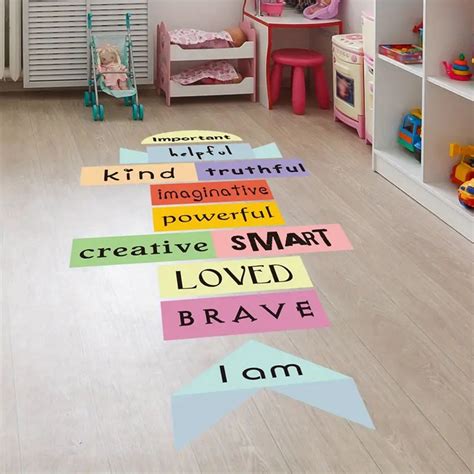 Gqtwoy Hopscotch Decals Inspirational Quotes Wall Sticker Colorful Alphabet Wall Stickers