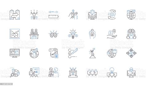 수익 증대 라인 아이콘 모음 성장 효율성 수익성 확장 최적화 혁신 시너지 벡터 및 선형 그림 판매 상향 판매 교차 판매 개요 표지판 세트 리드 생성에 대한 스톡 벡터 아트