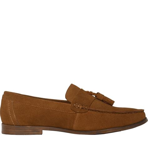 Buy Onfire Mens Suede Tassel Loafer Shoes Tan
